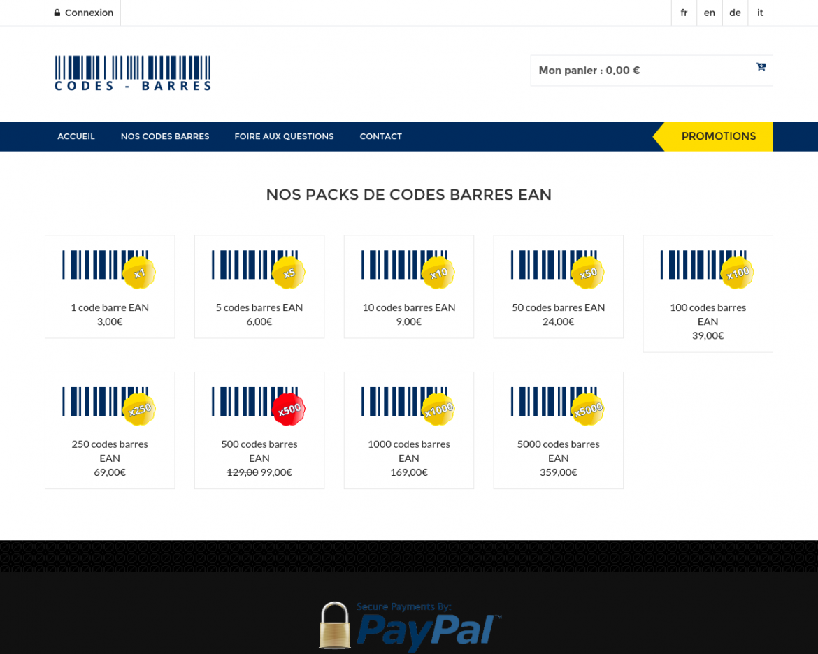 Achetez des codes barres » Diffusez.com